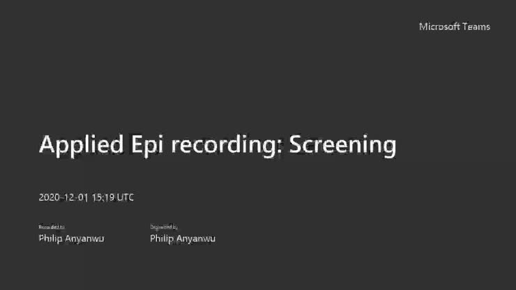 Applied Epi recording_ Screening