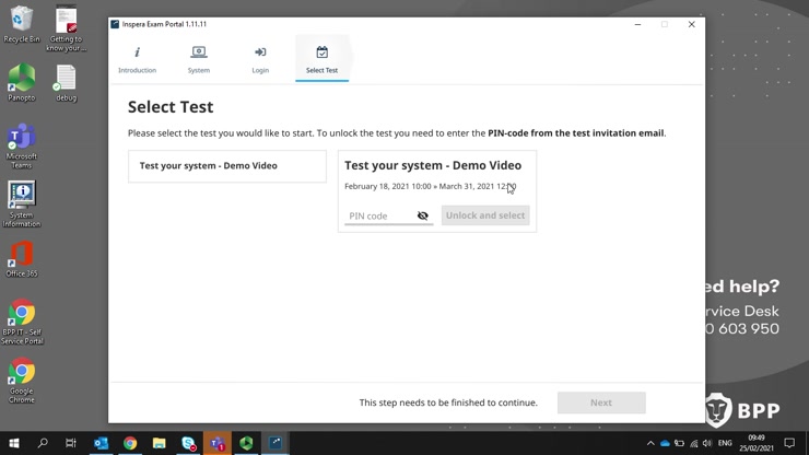 Inspera Demo: 2. Logging in & Remote Proctor Check
