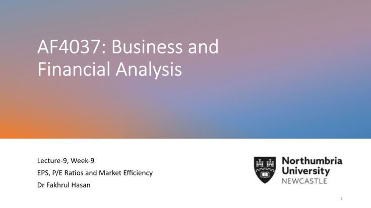 AF4037 (Week-9, Lecture-9)