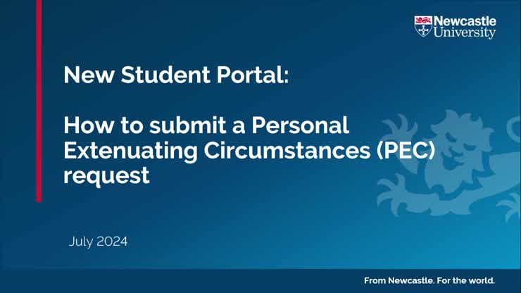 Student Portal - Submitting a new PEC request