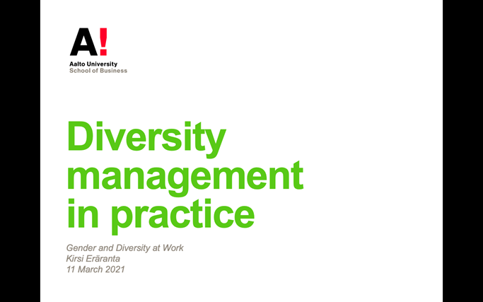 Diversity Management in Practice