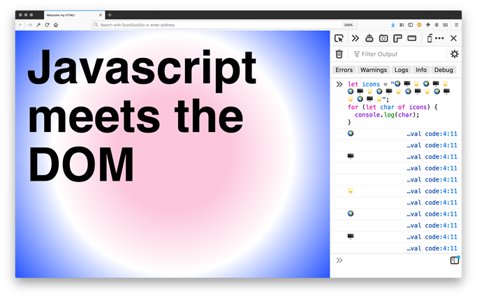 Week 08: JavaScricpt meets the DOM
