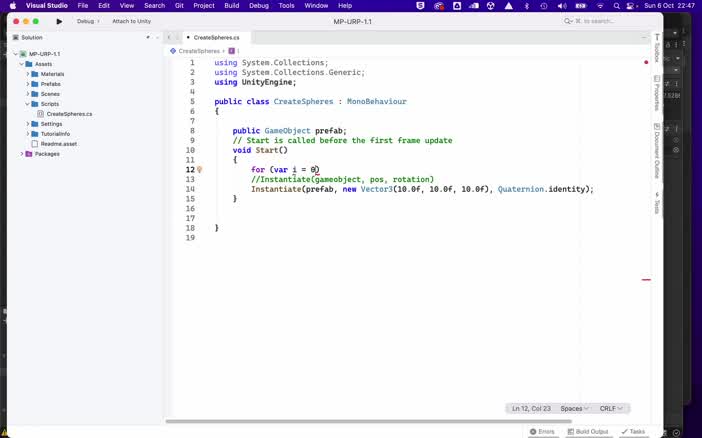 MP code refresher - 4 -instantiate gameobjects (solution)