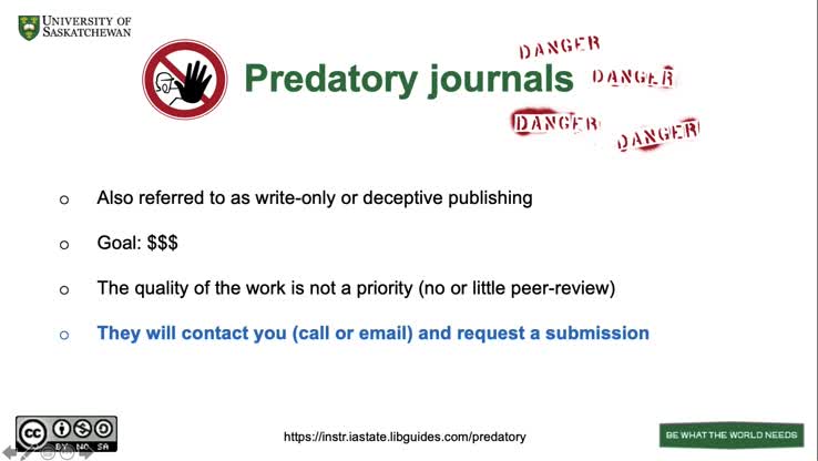 Publishing: Predatory Journals