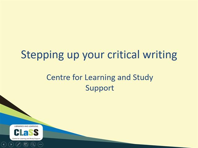 Stepping up your critical writing