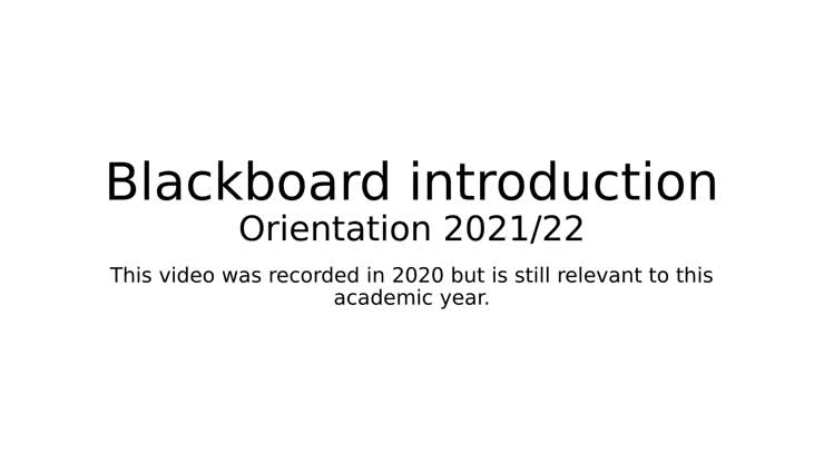 An introduction to Blackboard