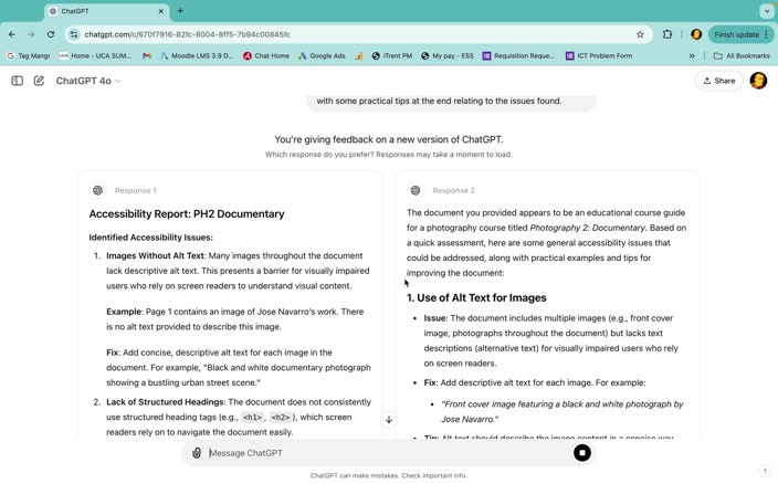 Using Chat GPT to Improve Accessibility of Documents