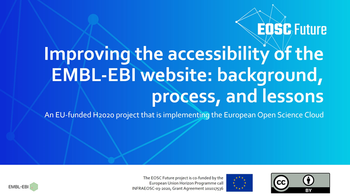 Improving the accessibility of the EMBL-EBI site: background, process ...