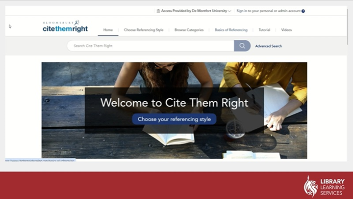 Using Cite Them Right Online To Create Your References