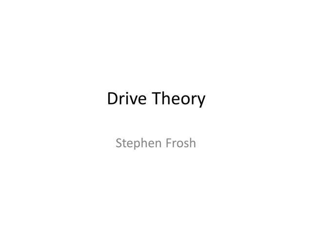Drive Theory