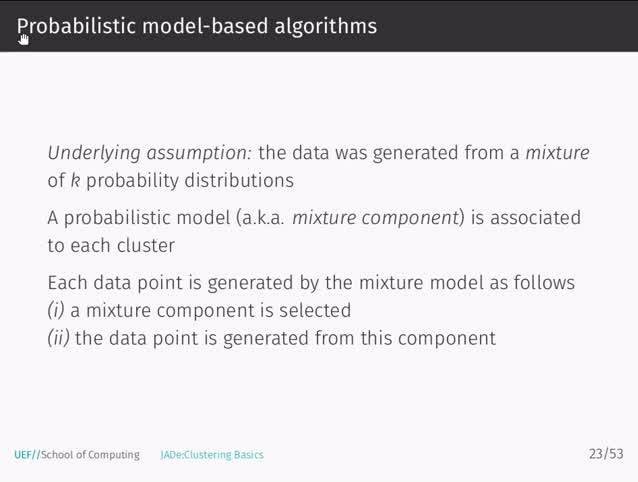 3621431 JADe:Clustering Basics -- Probabilistic model-based methods, EM [c]