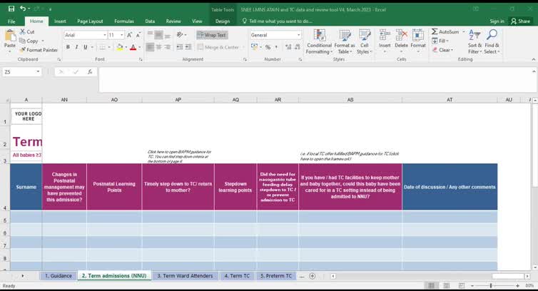 ATAIN and TC data collection and review tool SNEE LMNS
