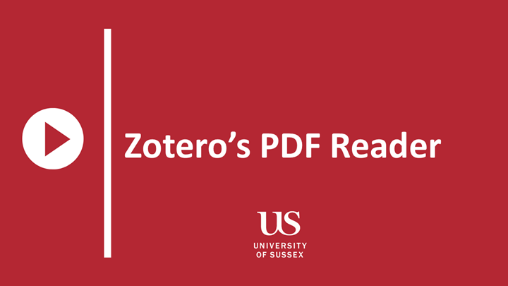 Zotero PDF Reader Tutorial Video