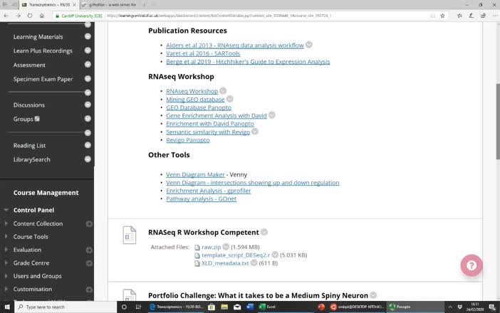 Workshop 8 - Extra - Gprofiler Enrichment analysis