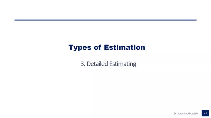7. Detailed Estimating