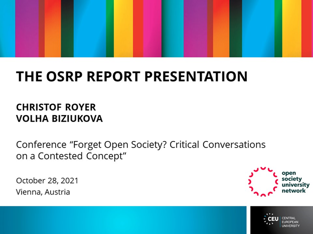 Presentation of the OSRP Report