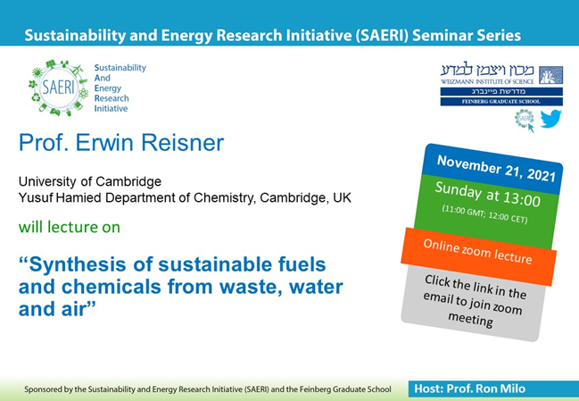 Prof. Erwin Reisner - SAERI Lecture - November 21, 2021