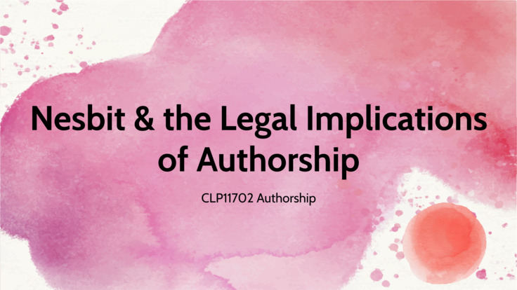 Molly Nesbit: What was An Author?