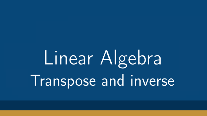 Transpose and Inverse (1)