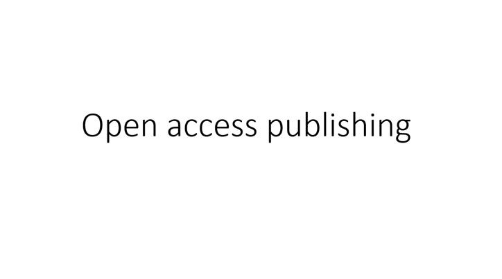 Open access publishing