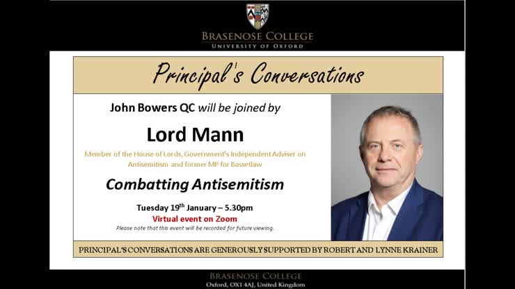 Principal's Conversation with Lord Mann