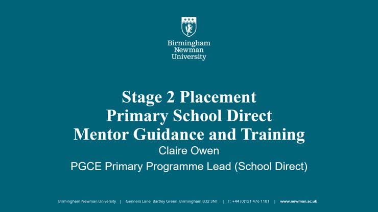 Stage 2 mentor guidance and training