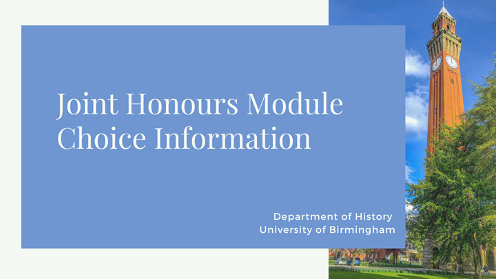 Joint Honours Module Choice Information