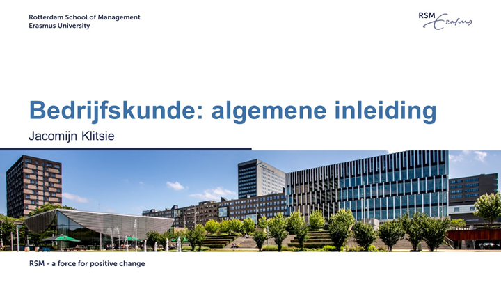 Bedrijfskunde: Algemene Inleiding