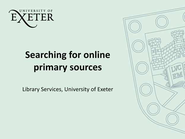 Searching for online primary sources