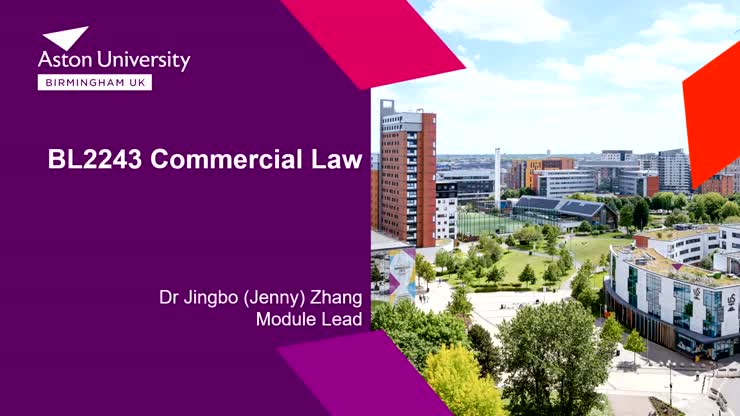 BL2243 Commercial Law module selection video