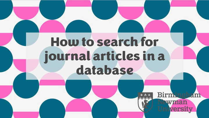 How to search for journal articles in a database