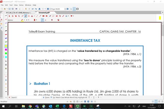CGT CH16 IHT valuation