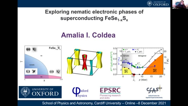 Physics seminar, 8 Dec 2021: Amalia Coldea
