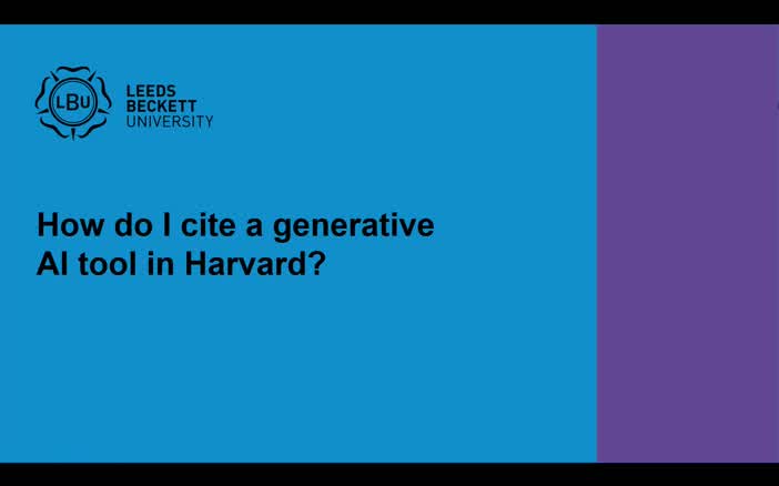 How do I cite a generative AI tool in Harvard?