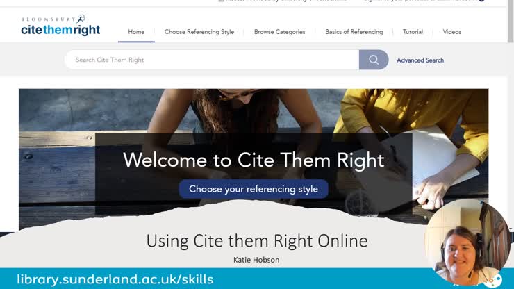 Using cite them right online