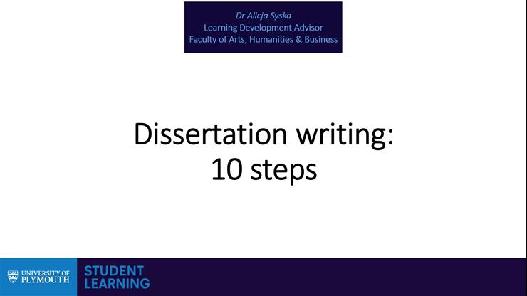 Dissertation writing: 10 steps