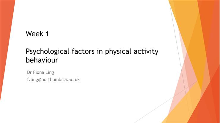 Week 1 Lecture Physical activity behaviour