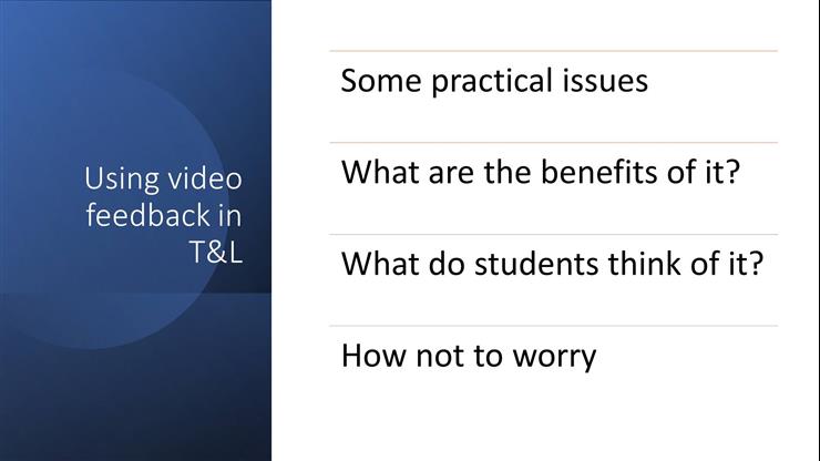 Using Video Feedback in T&L