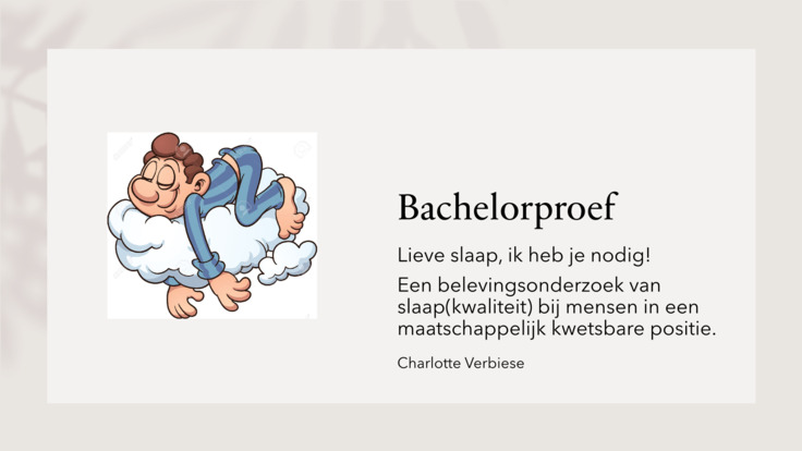Bachelorproef presentatie Charlotte Verbiese