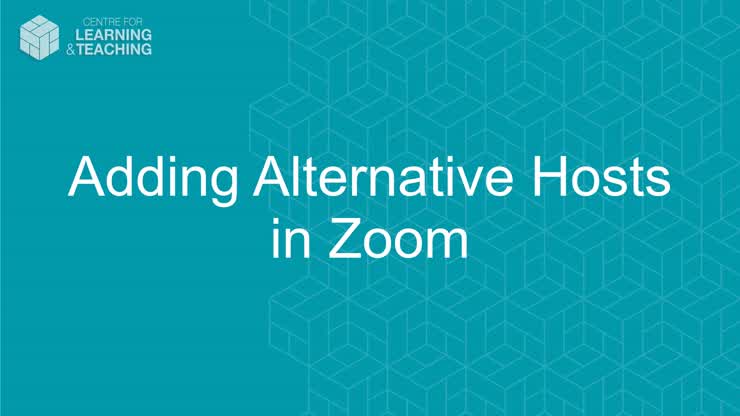 Adding Alternative Hosts in Zoom