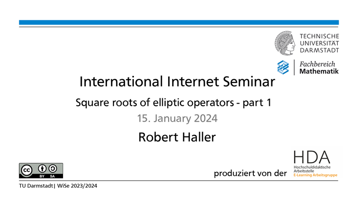 Lecture 12.1 Square roots of elliptic operators -- part 1