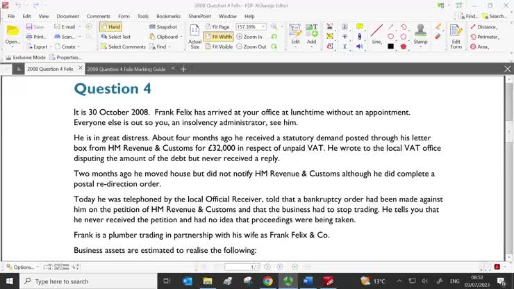 2008 Question 4 - Frank Felix