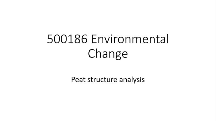 peat structure analysis - introduction