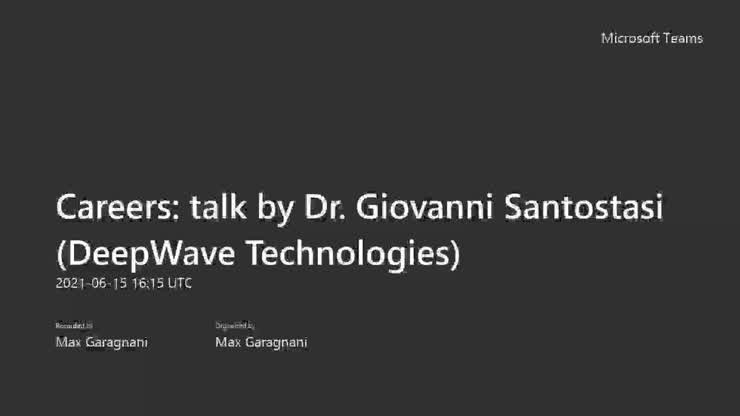 Careers_Talk by Dr.Giovanni Santostasi (DeepWave Technologies)-20210615