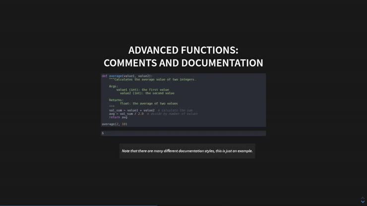 Week 2 - Video 2 - Advanced: Documentation