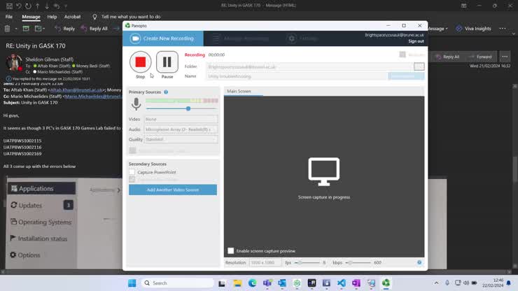 Unity troubleshooting