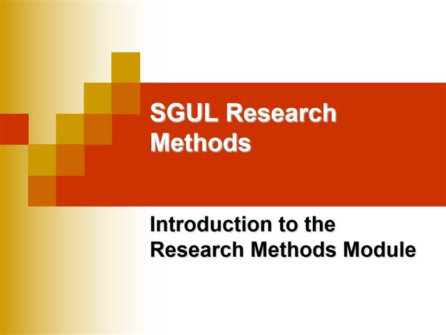 Introduction to Research Methods module