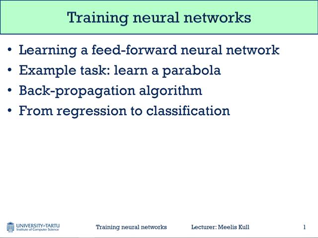 LTAT.02.002 Introduction to Data Science - Lecture 9: Part 2: Training neural networks