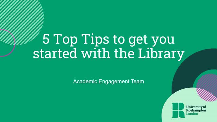 5 top tips to get you started with the Library