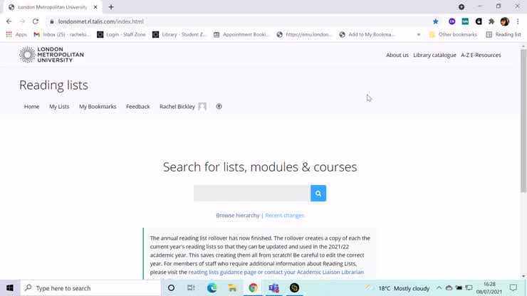 Creating your Reading List